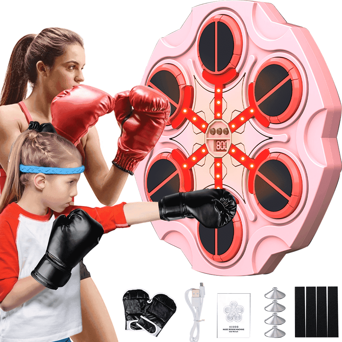 LWBDD Punching Music Boxing Machine for Kids, Wall Mounted Workout ...