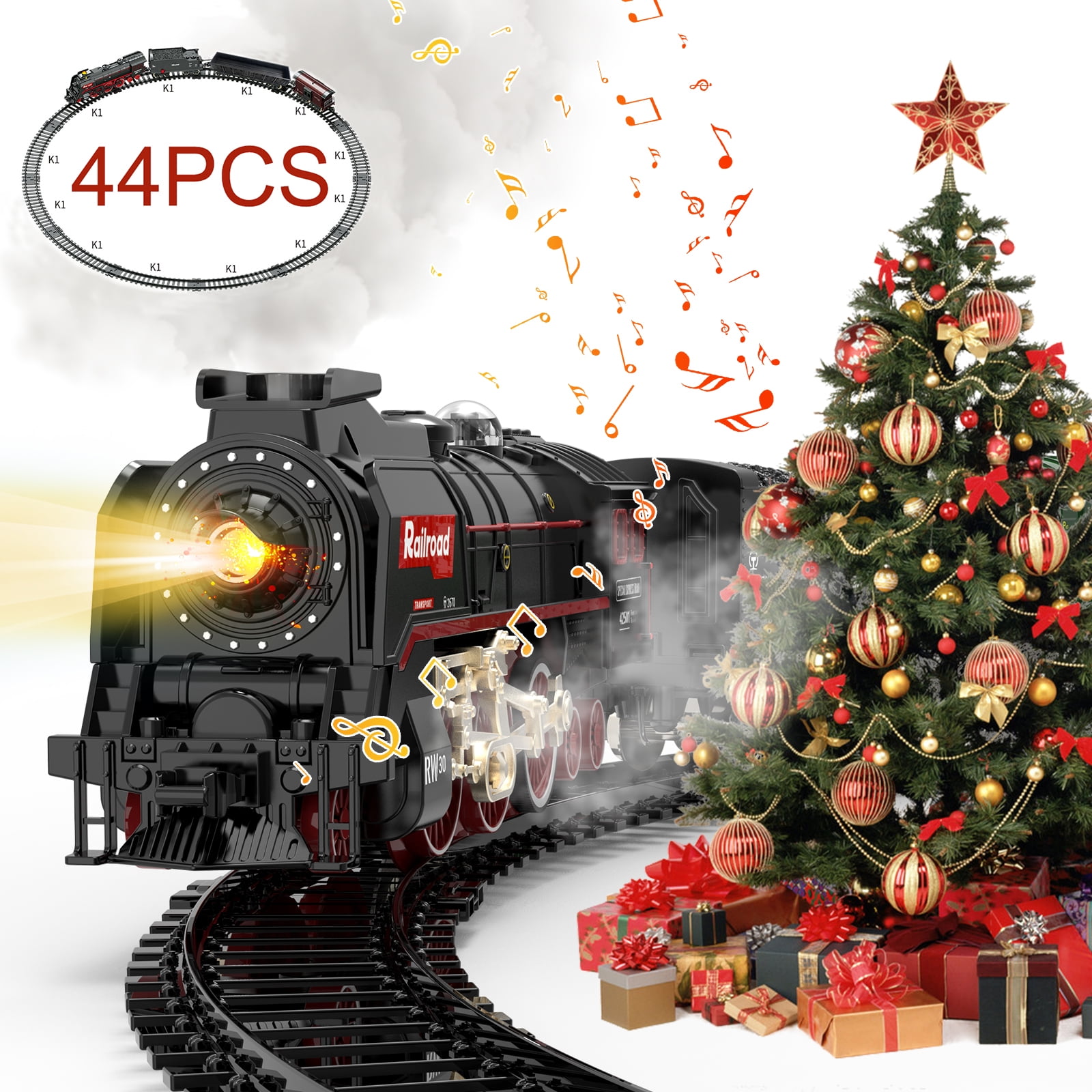 LWBDD Train Sets for Boys with Sound and Music, Classic Electric Steam ...