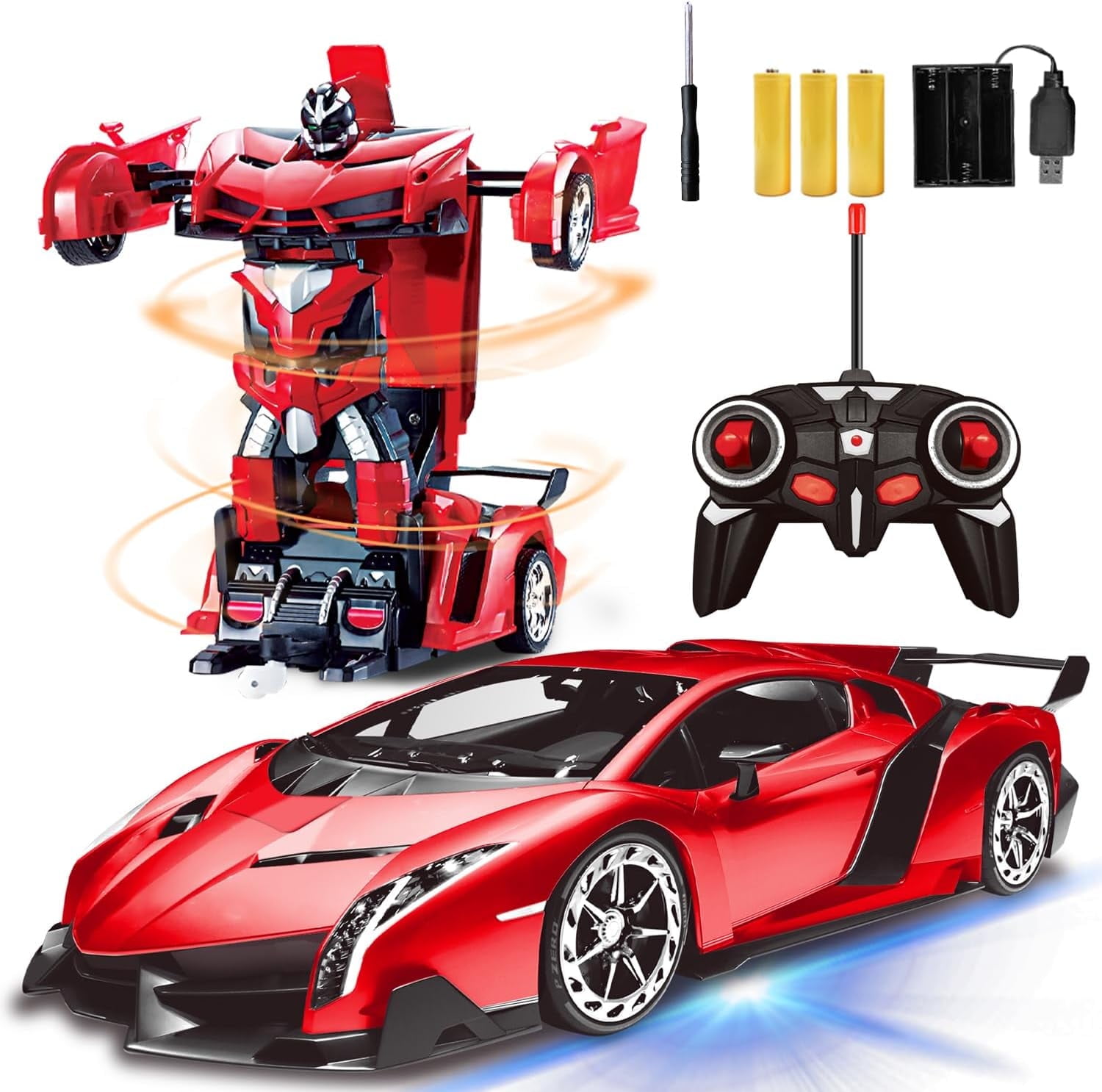 LWBDD Transform Robot RC Cars Toys for 4 Year Old Boys, Kids Remote Control Car Toys for Ages 5 ...