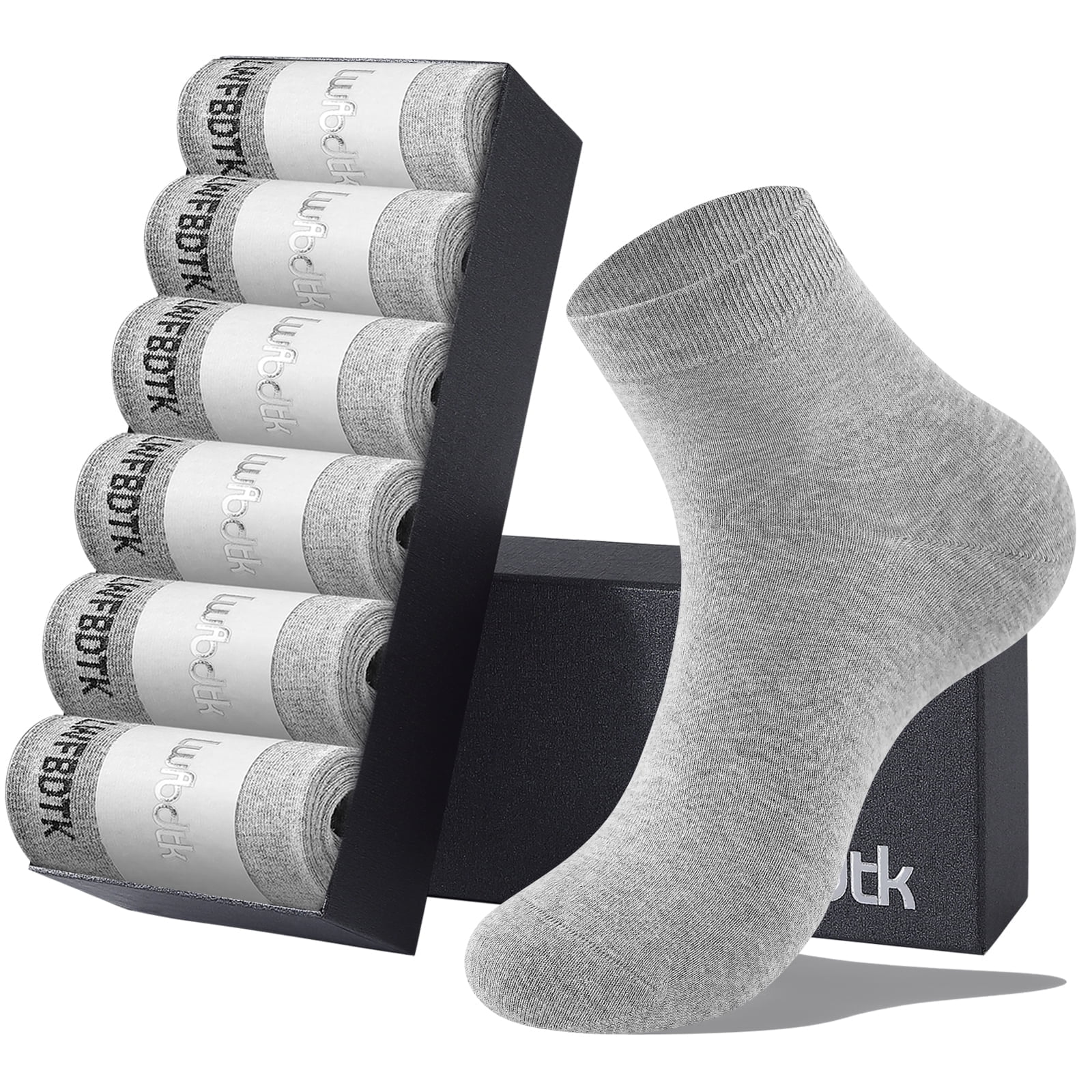 LWFBDTK Women's Cotton Socks 6-Pack – Thin, Breathable, Soft Crew Dress ...