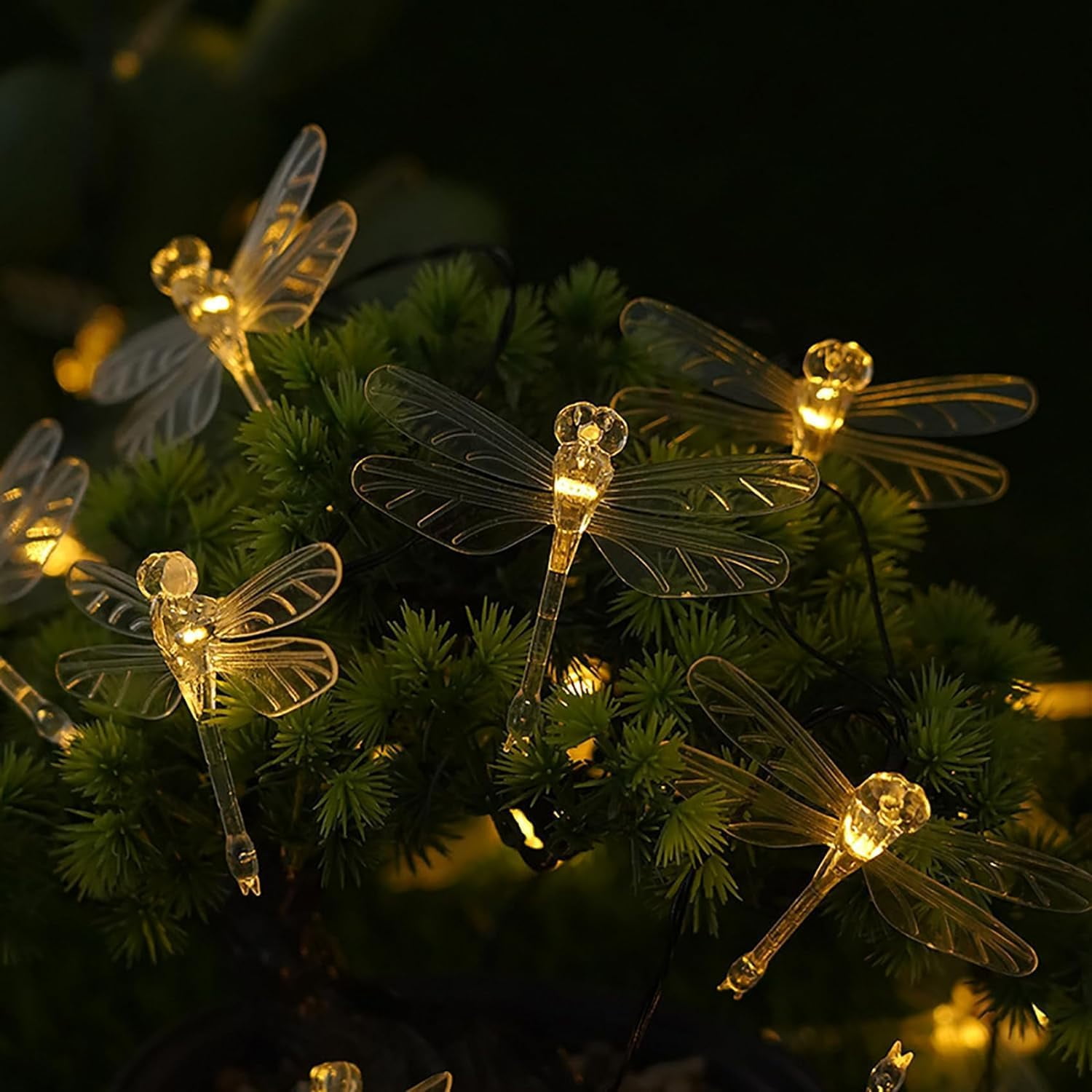 LWHAO Dragonfly String Lights, LED Dragonfly Battery Powered Fairy ...