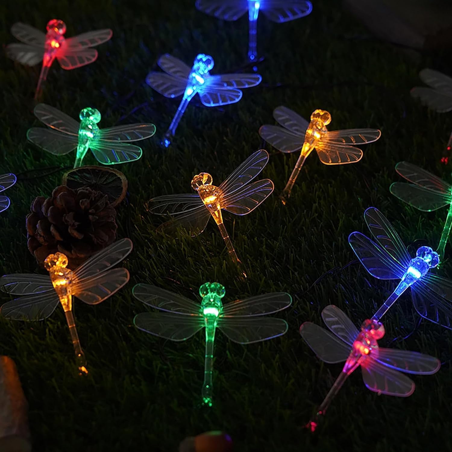 LWHAO Dragonfly String Lights, LED Dragonfly Battery Powered Fairy ...