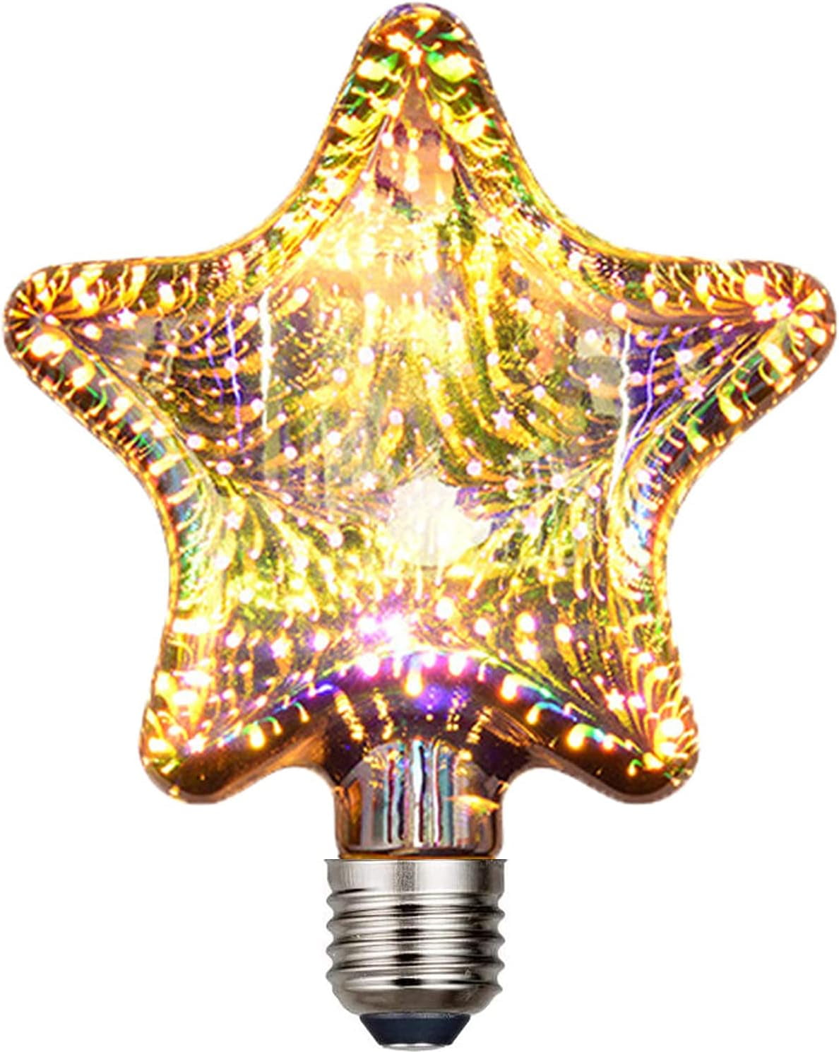 LWHAO Firework Light Bulb, E27 4W Vintage Edison Decorative 3D Starry ...
