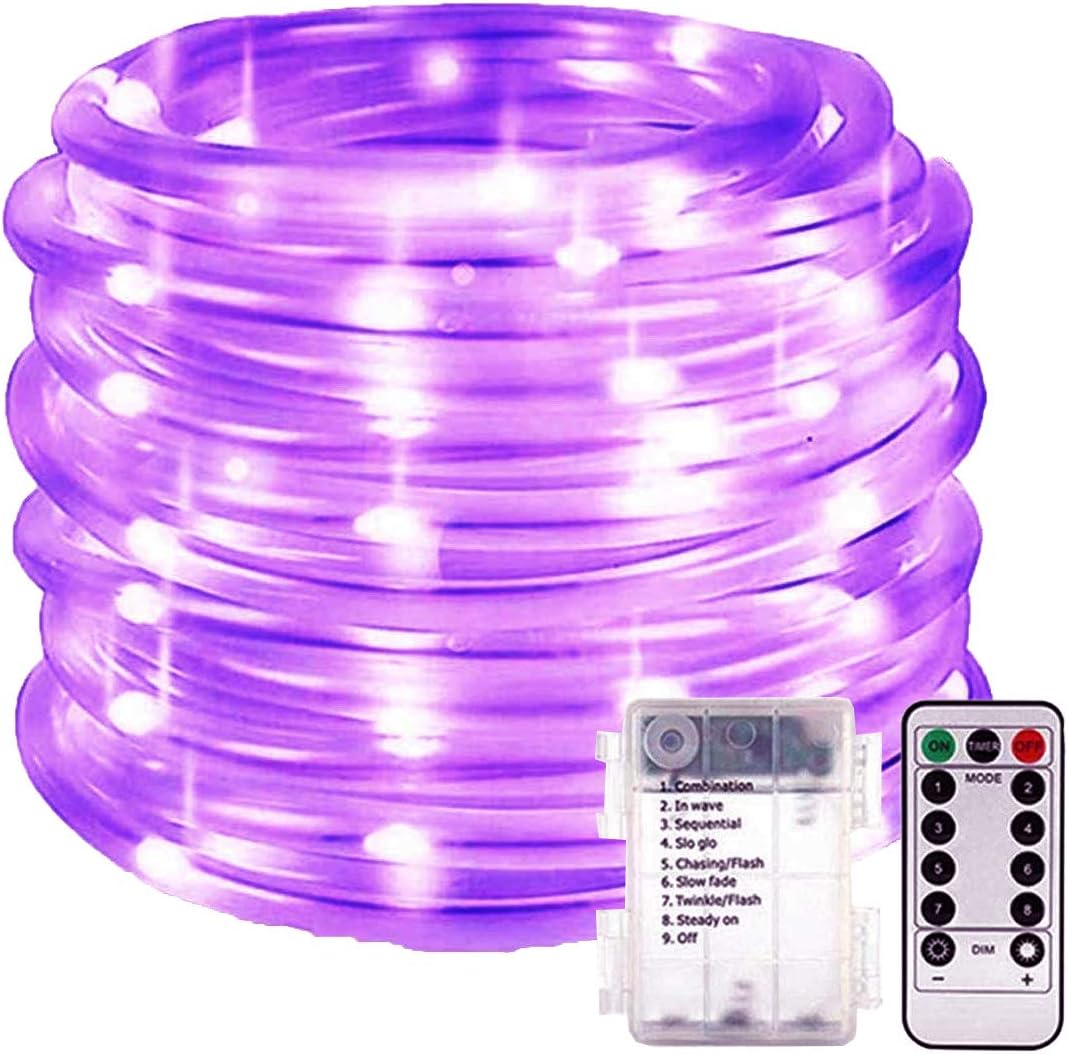 LWHAO LED Battery Operated Rope Lights, Waterproof 20M 8Modes Copper ...