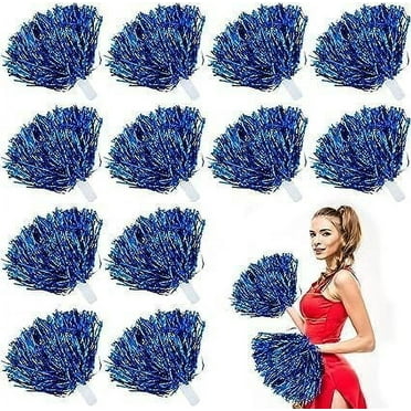 Chassé Metallic Cheerleading Poms - Shiny Metallic Cheer Pom with Baton ...
