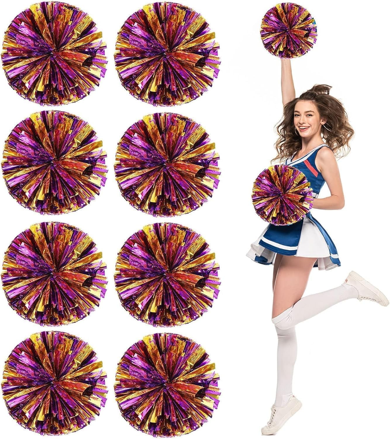 LWHAO Pom Poms Cheerleading,Fluffy Cheerleader Pompoms with Finger ...