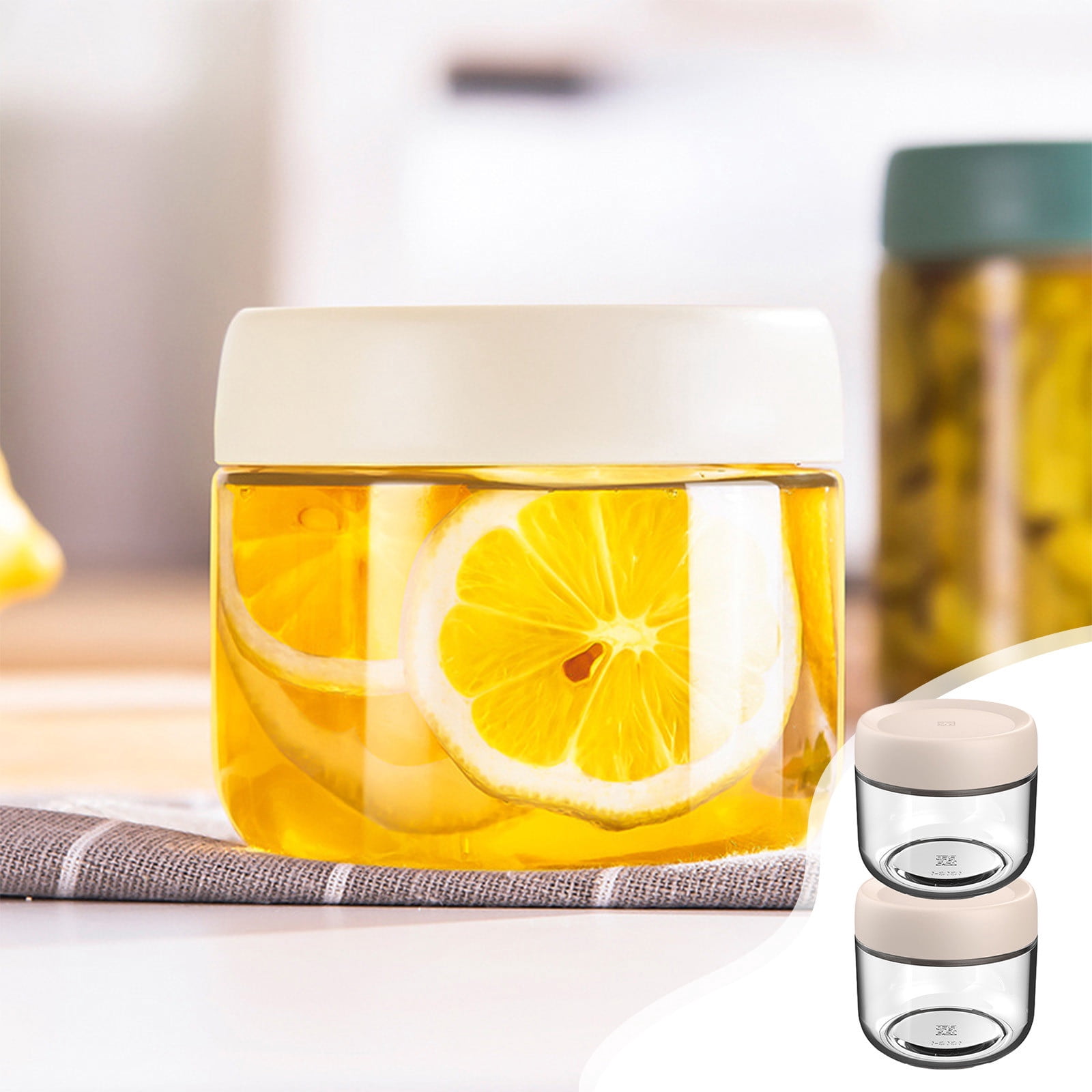 LWITHSZG 10oz glass jar with Lid for Overnight Oats Condiment Salad ...