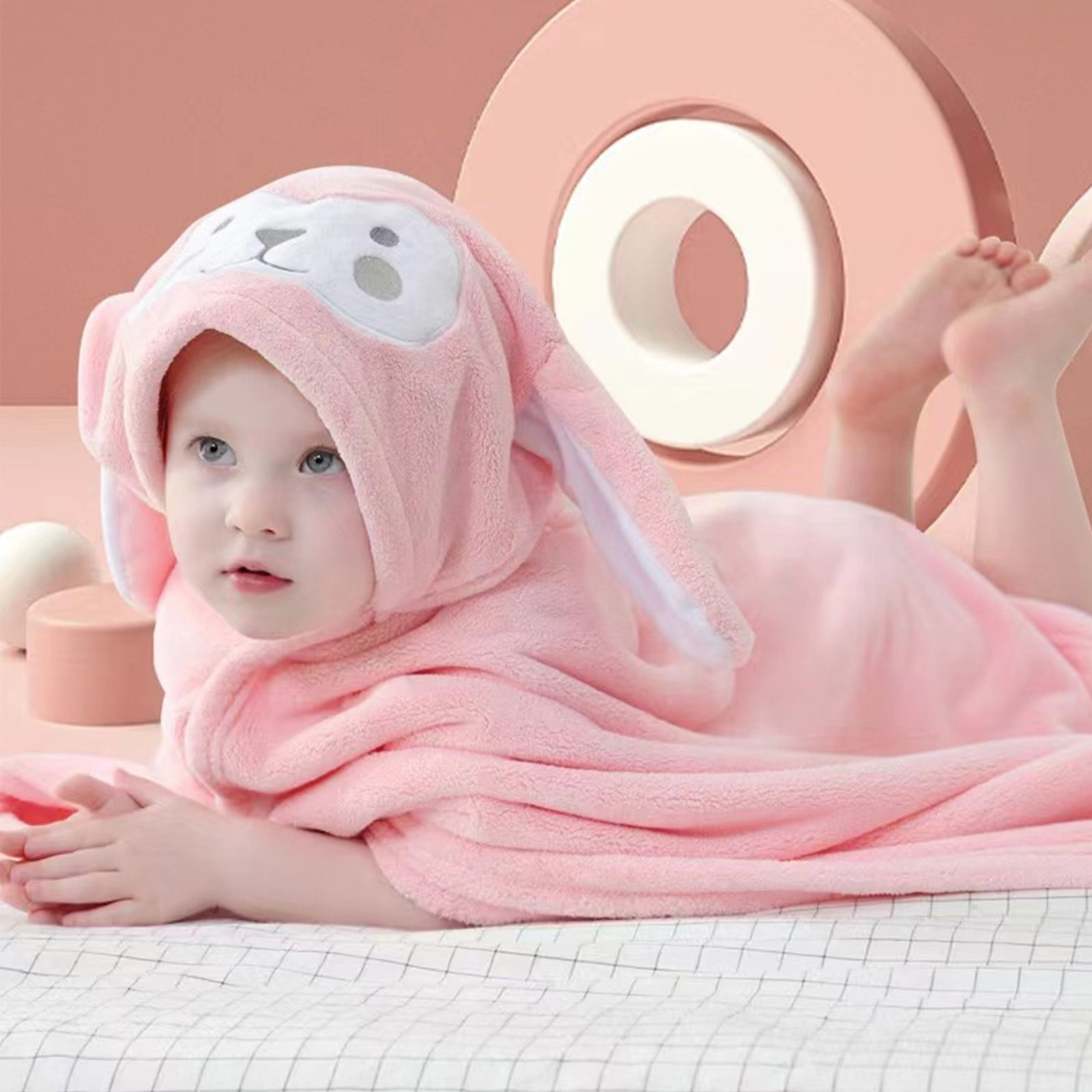 LWITHSZG Baby Hooded Towel Flannel Baby Towel Soft Absorbent Infant ...