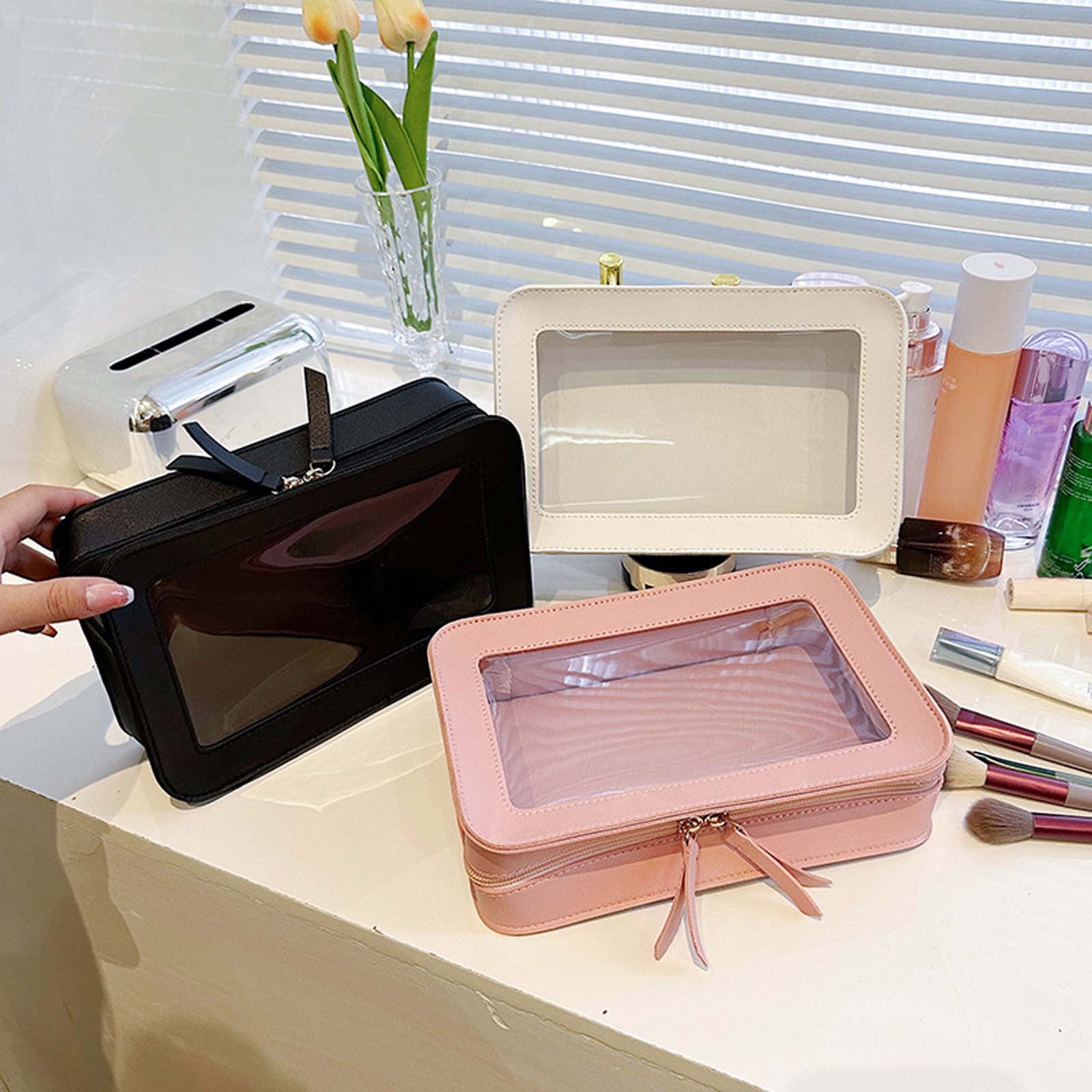 LWITHSZG Clear Makeup Bag Organizer, Portable Travel Toiletry Cosmetic ...