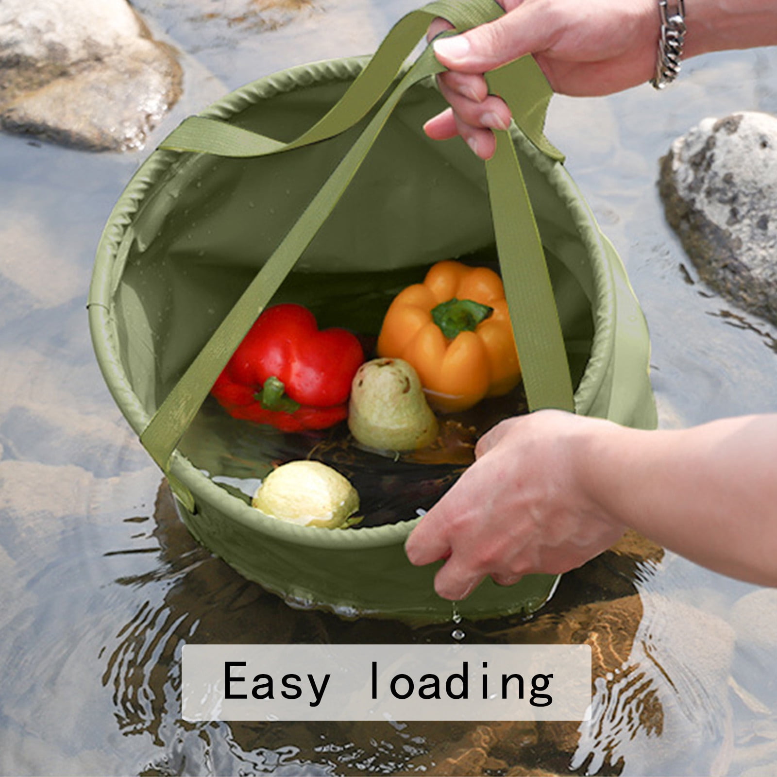 LWITHSZG Collapsible Bucket 5 Gallon Container Folding Water Bucket Portable Wash Basin for ...