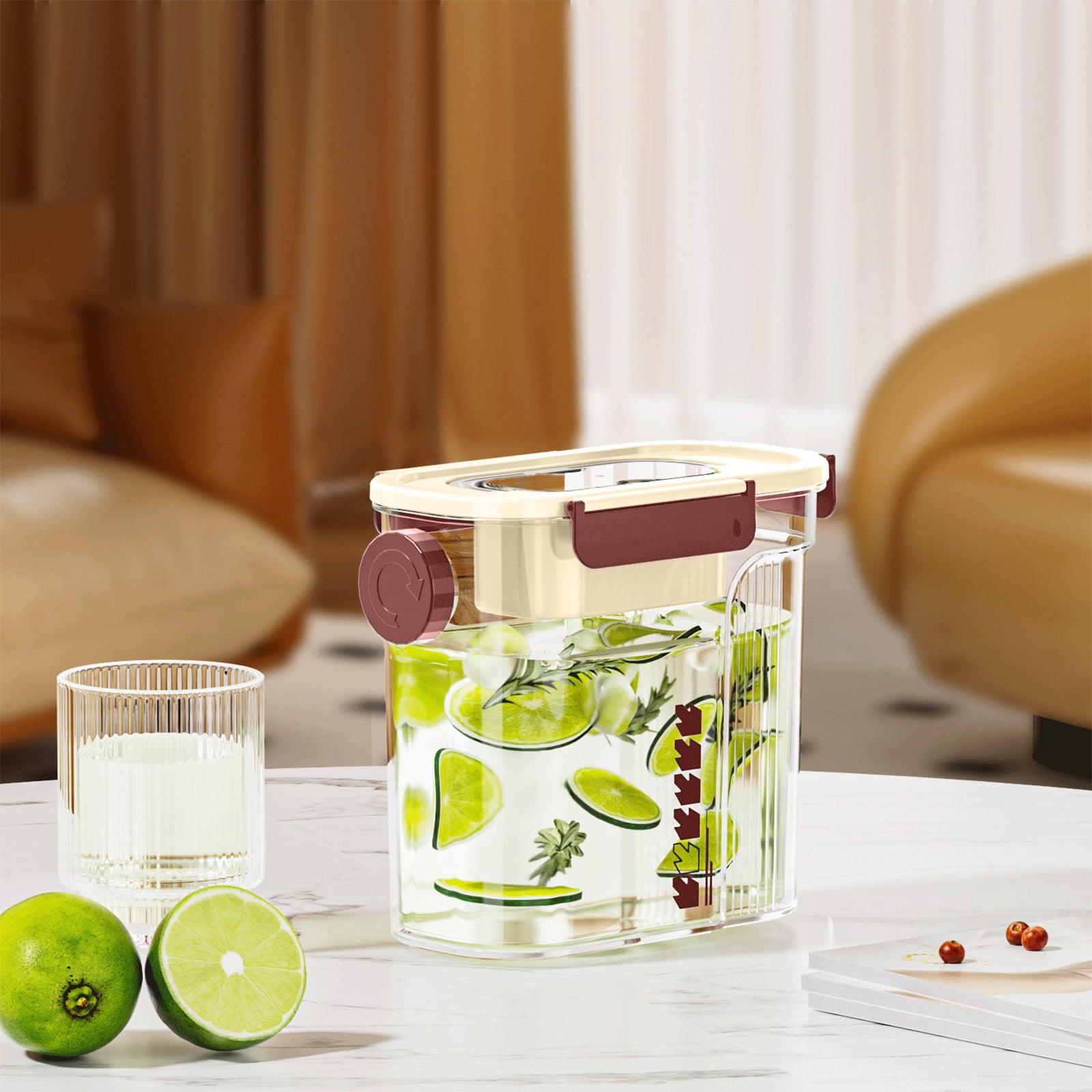 LWITHSZG Drink Dispenser with Spigots and Measuring Cup Beverage ...