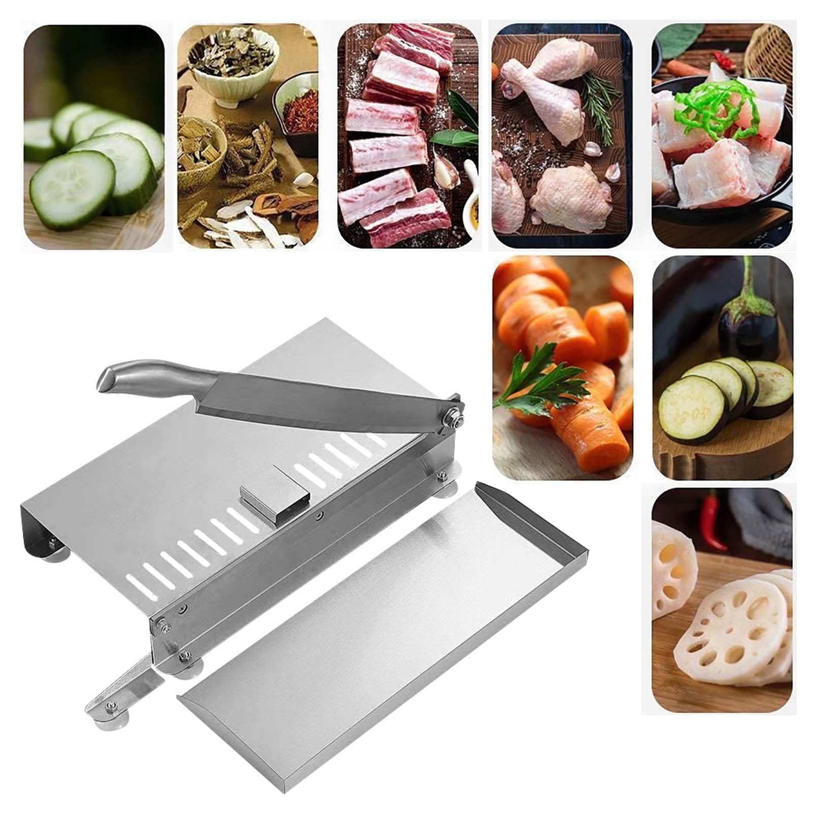 LWITHSZG Manual Meat Slicer Meat Bone Cutter Machine Stainless Steel ...
