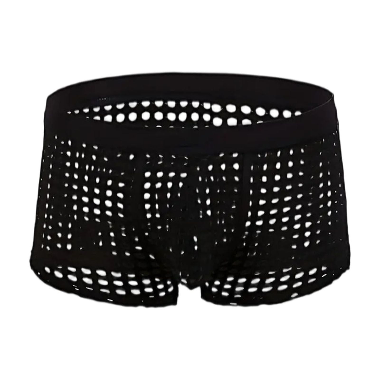 LWITHSZG Mens Boxer Briefs Hollow Out Breathable Underwear Mid Waisted ...