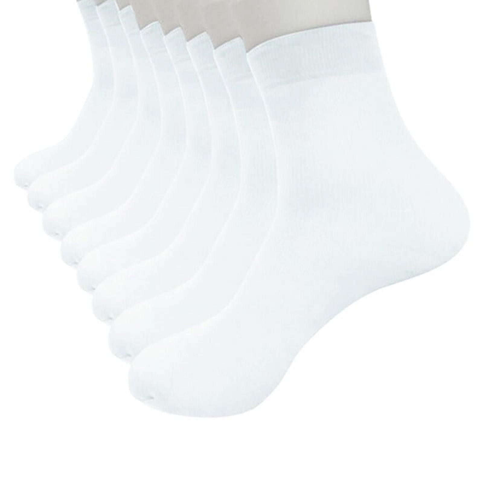 LWNYDPLSD Compression Stockings for Men Mens White Socks 4 Pairs Bamboo ...