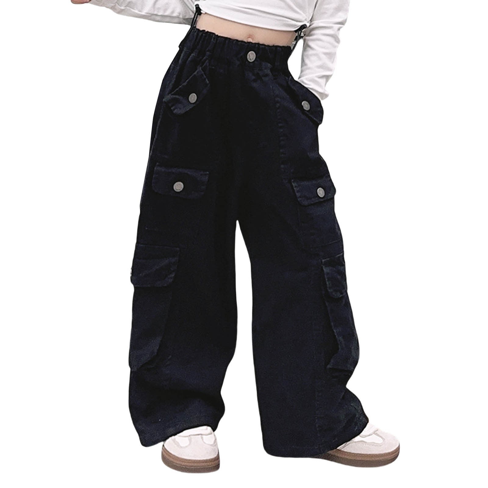 LWNYDPLSD Girls Sweat Pants Low Rise Pants Khaki Uniform Pants for ...