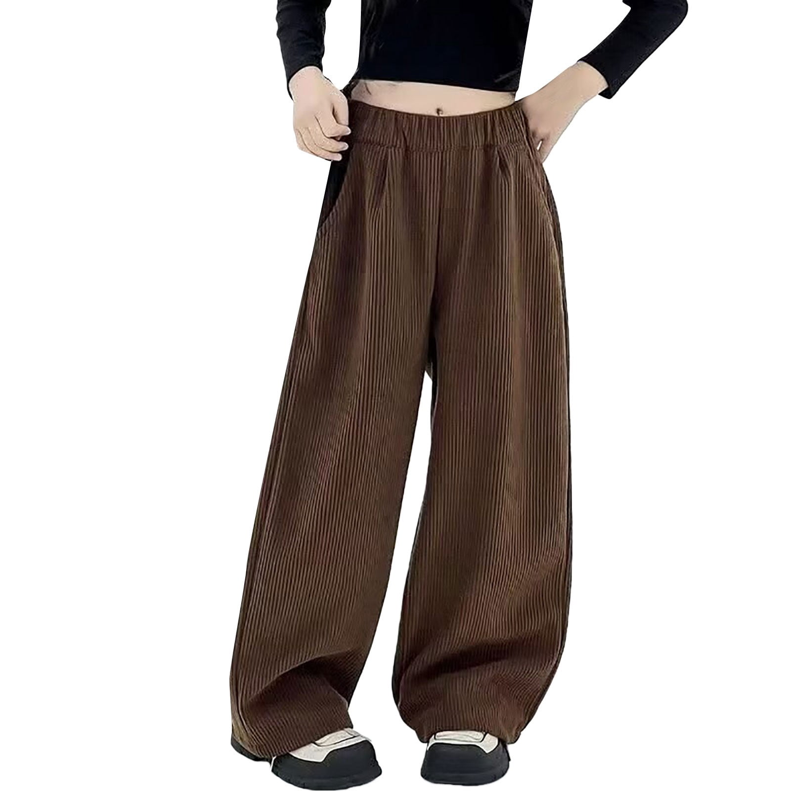 LWNYDPLSD Plus Size Black Pants Girls Sweatpants Size 14-16 Plus Flare ...