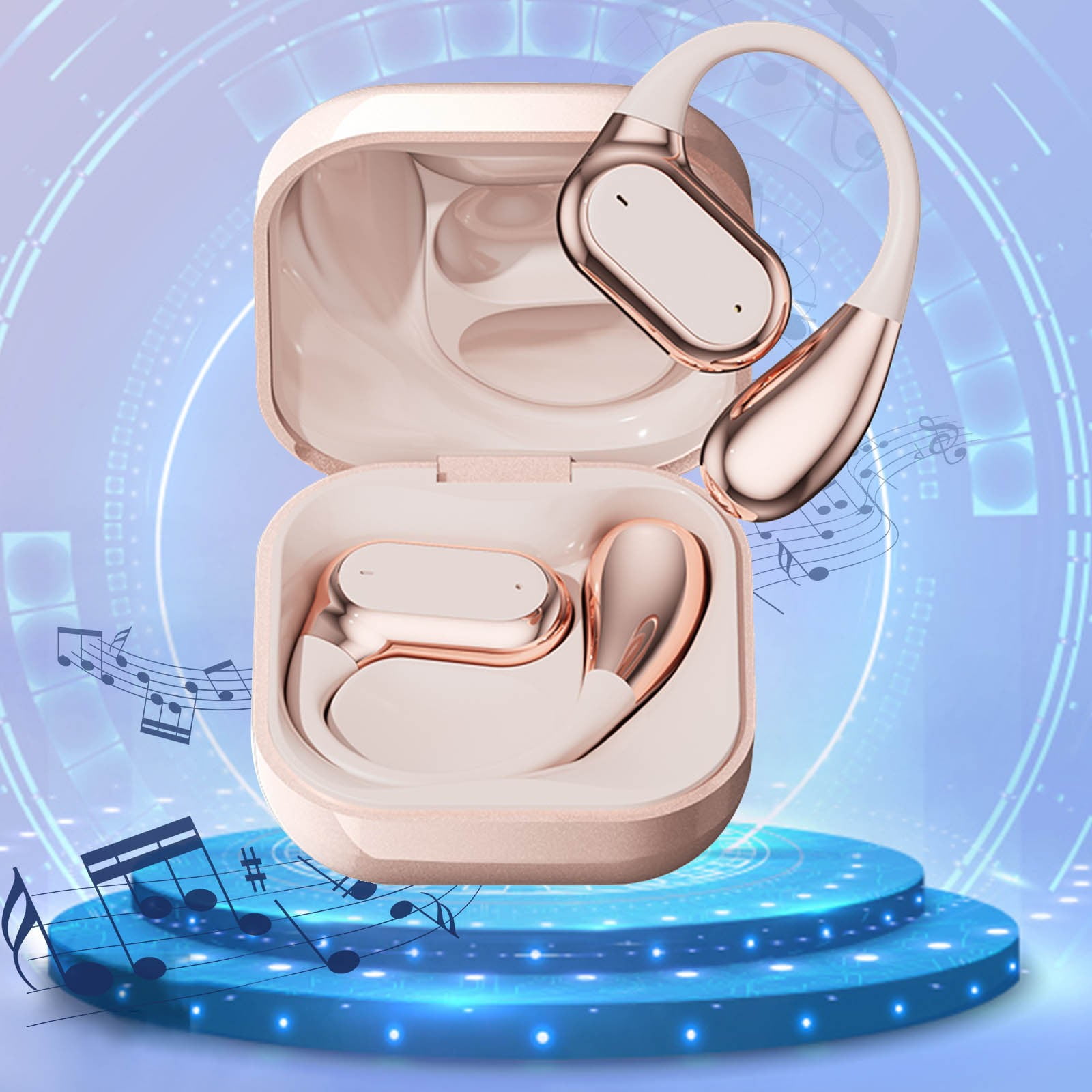 LWVITH Bluetooth 5.4 Wireless Sports Earbuds Over-Ear Hook Design ...