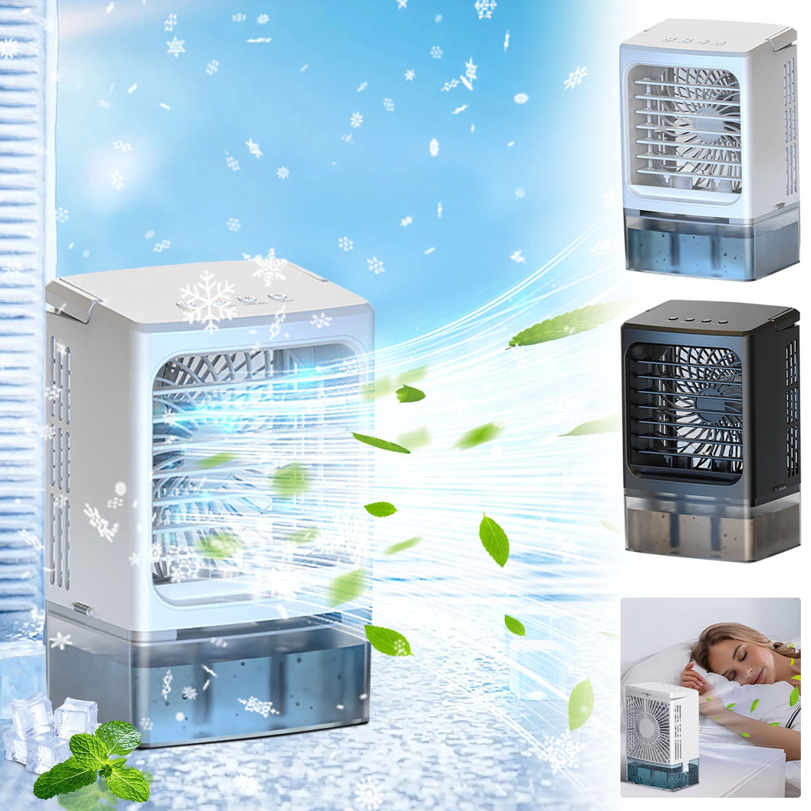 LWVITH Desktop Air Cooler, Large Blade Conditioner Fan with Misting ...