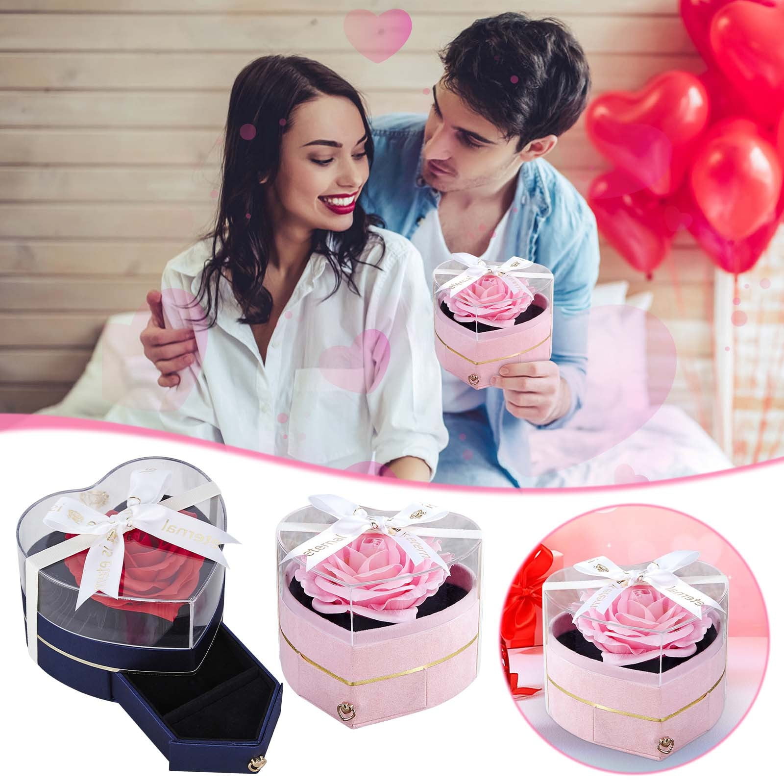 LWVITH Heart Shaped Surprise Gift Box with Keepsake Rose Keepsake ...