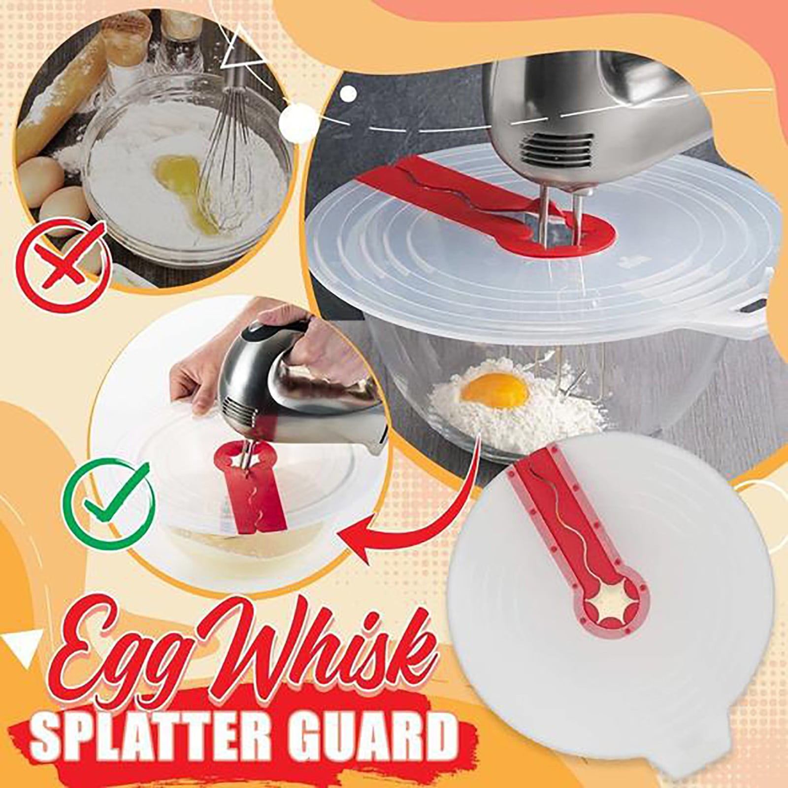 LWVITH Silicone Hand Mixer Splatter Guard, Kitchen Cooking Tool ...