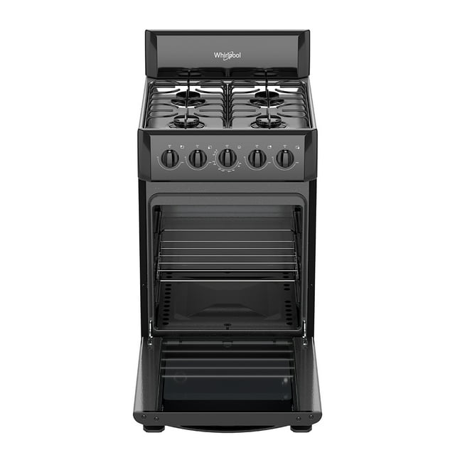 LWW1002B Whirlpool 20" 2.6 Cu ft Gas Range Black, Dimensions 25.9 ...