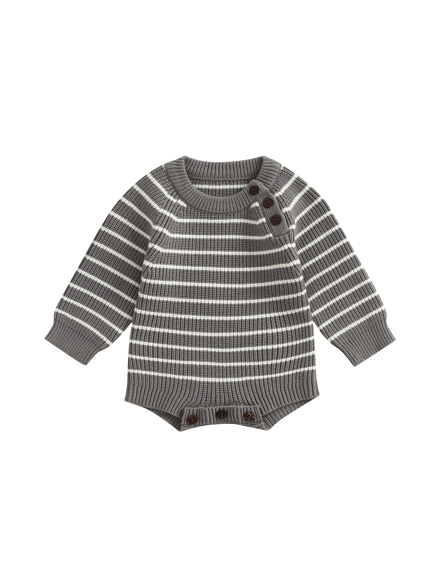 LWXQWDS Infant Baby Girl Boy Knit Romper Sweater Stripe Long Sleeve Oversized Bodysuit Jumpsuit ...