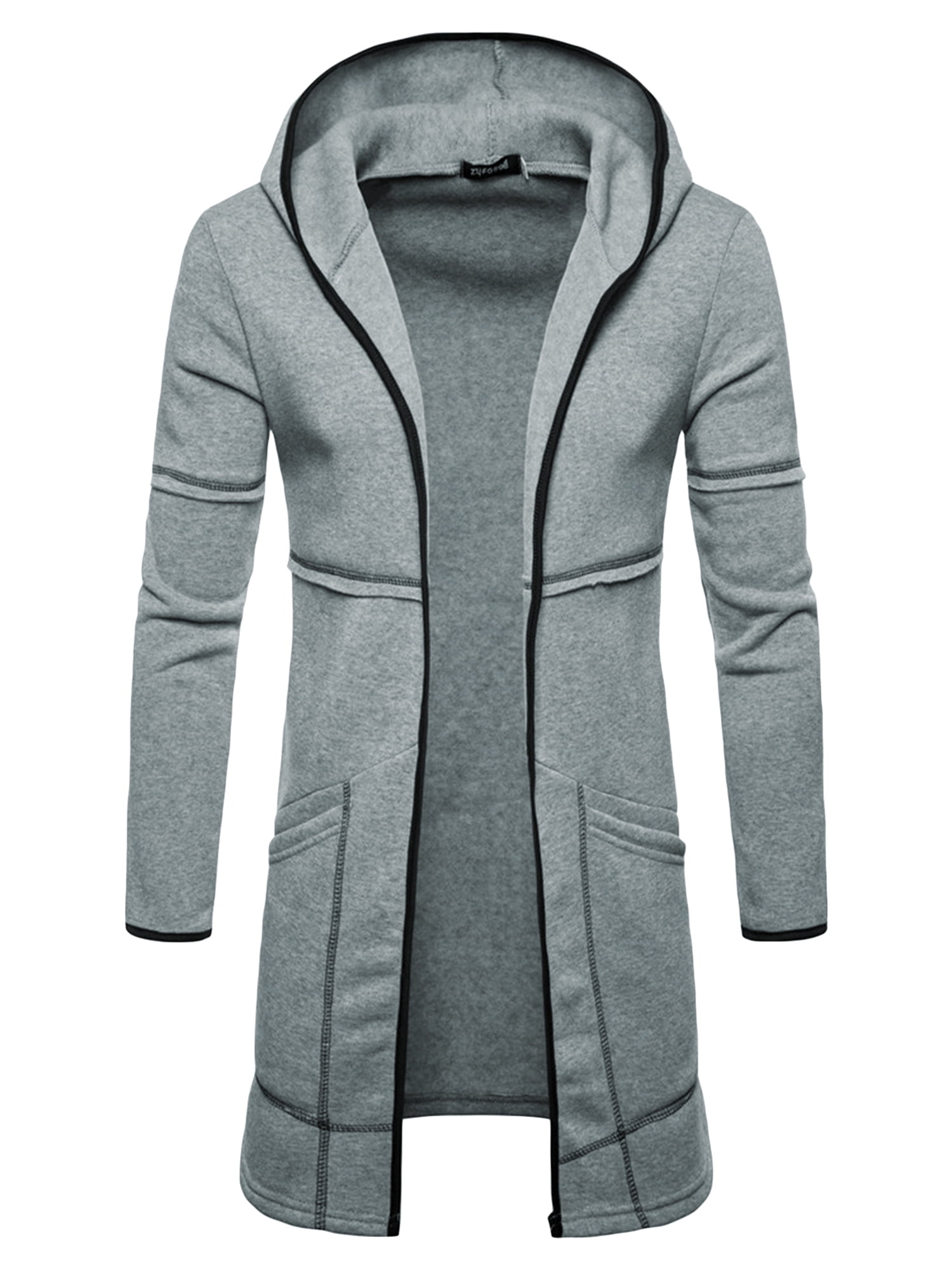 LWXQWDS Men’s Hoodie Long Cardigan Jacket Slim Fit Open Front Hooded ...