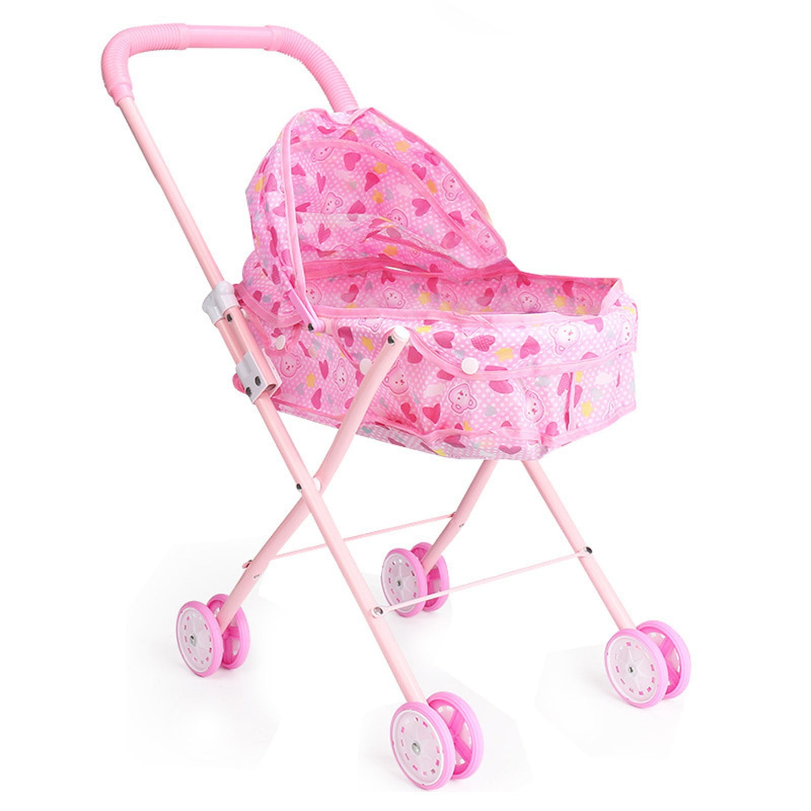 LWYBAODAN - My First Baby Doll Stroller - Pink Polka Dot Doll Stroller ...