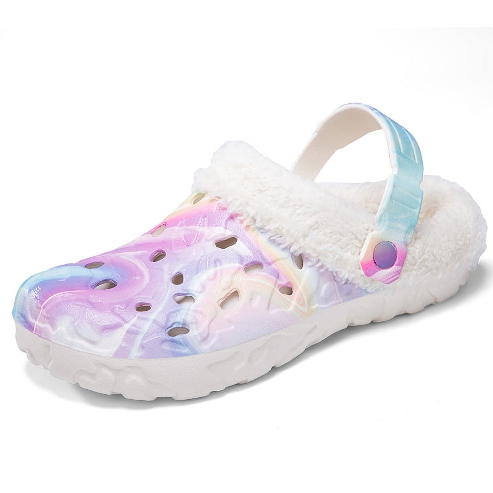 LWYZLH 2024 New Women's Graffiti Pattern Clogs, Casual Out Design Plush ...