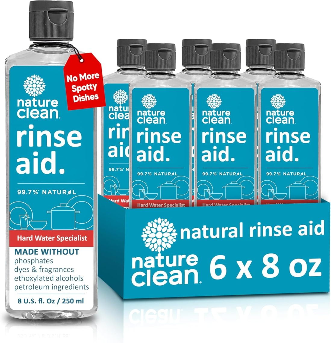 LWZF All Natural Dishwasher Rinse Aid Cleaner, Liquid Dishwasher Rinse ...