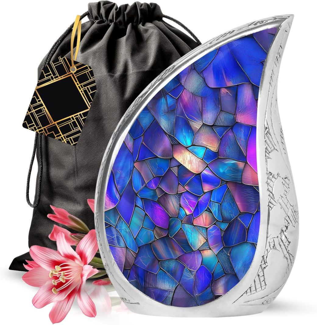 LWZF Stained Glass Urn for Ashes, Urns for Human Ashes Adult Man ...
