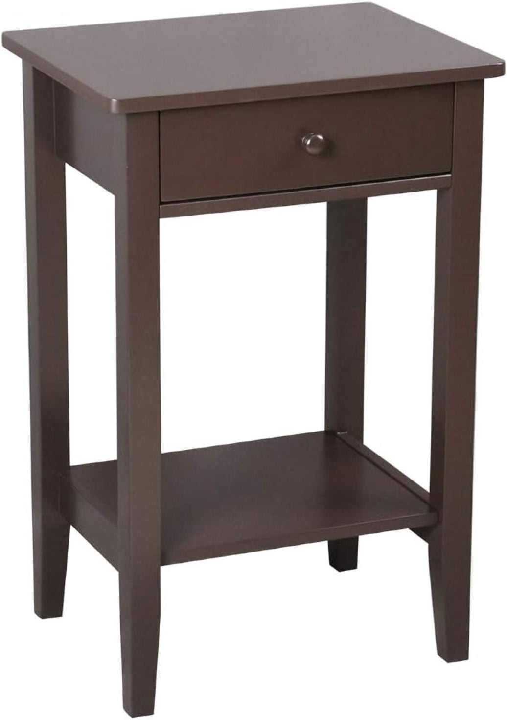 LWZF Wood Espresso Nightstand with Drawers, Tall Night Stands for ...