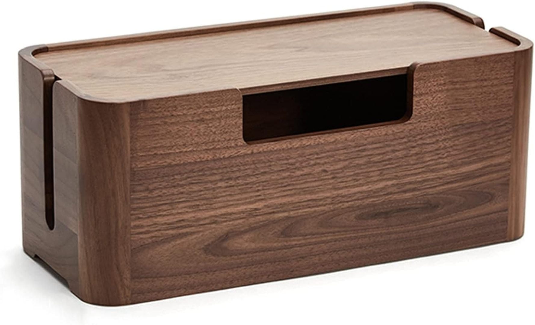 LWZF Wooden Cable Management Boxes Organizer Large Capacity Walnut ...