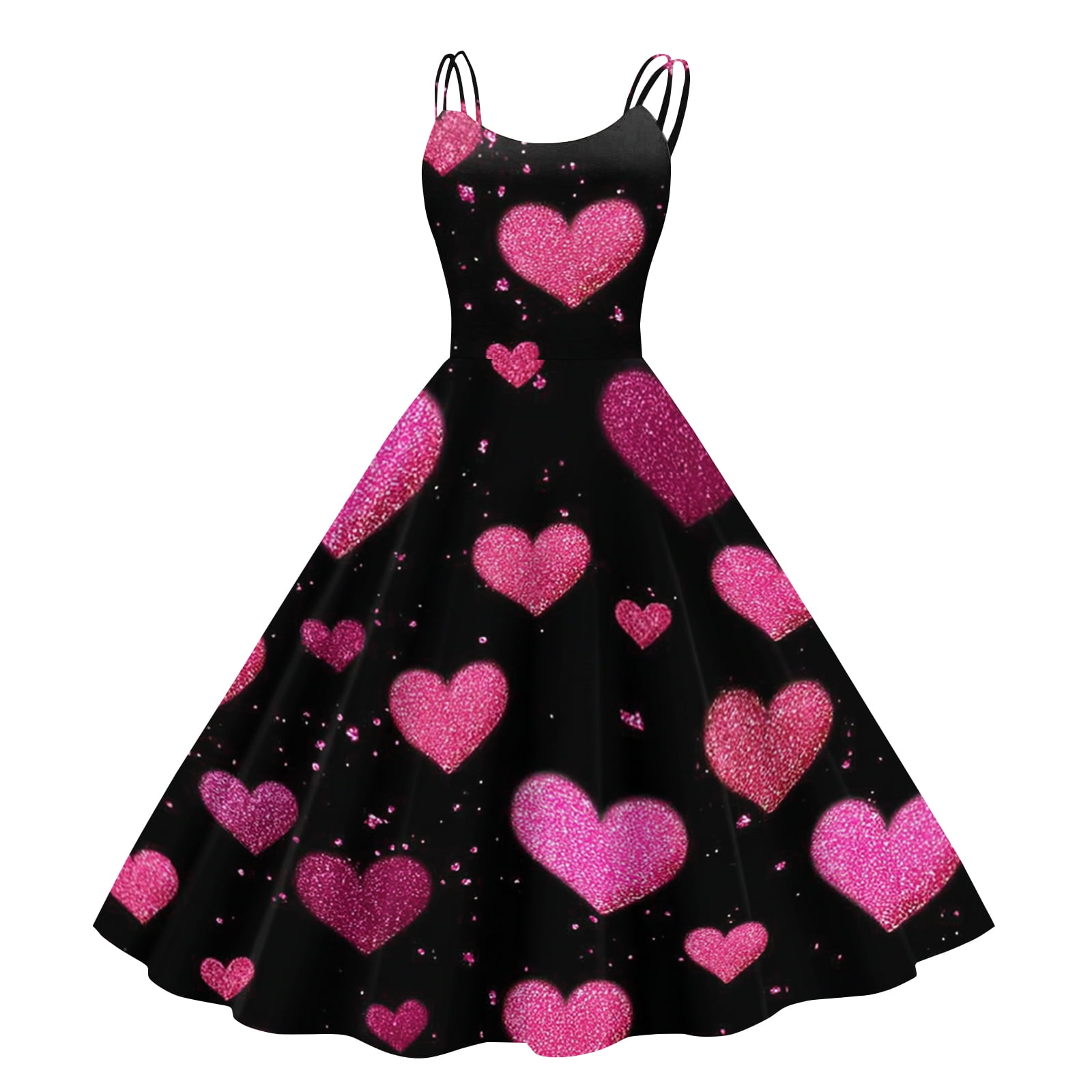LWavelet 2026 Valentine's Cute Core Spaghetti Strap Dress, Heart Print ...