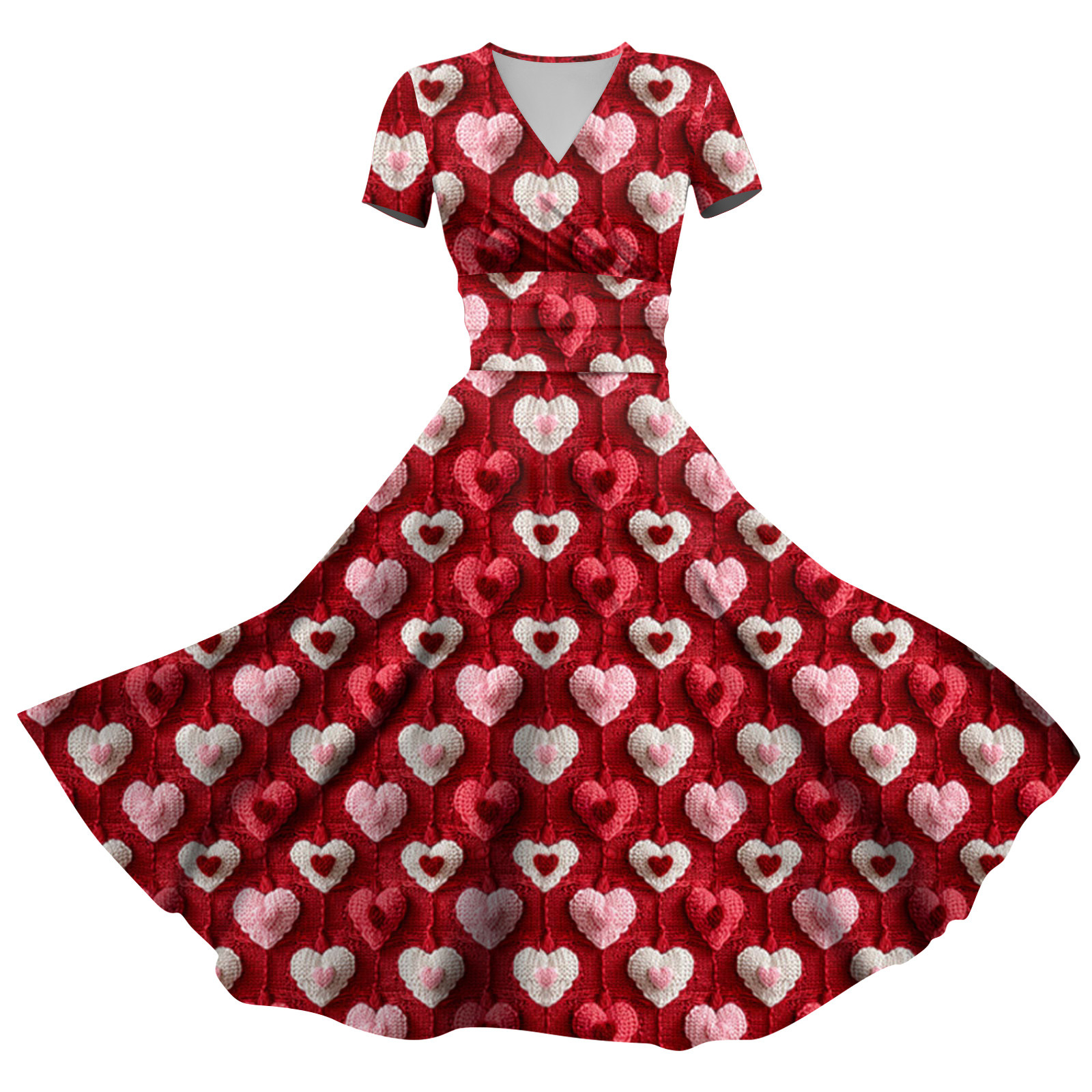 LWavelet 2026 Valentine's Romantic Crochet Heart Floral Dress Women, V ...