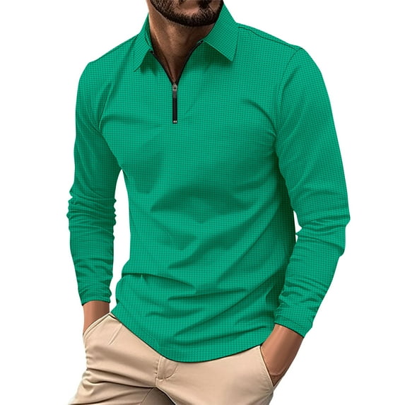 LWavelet Men's Houndstooth Quarter-Zip Shirt - Subtle Pattern Design ...