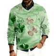 LWavelet Men's Orange Shamrock V-Neck Sweater - Bold Pattern, Perfect ...