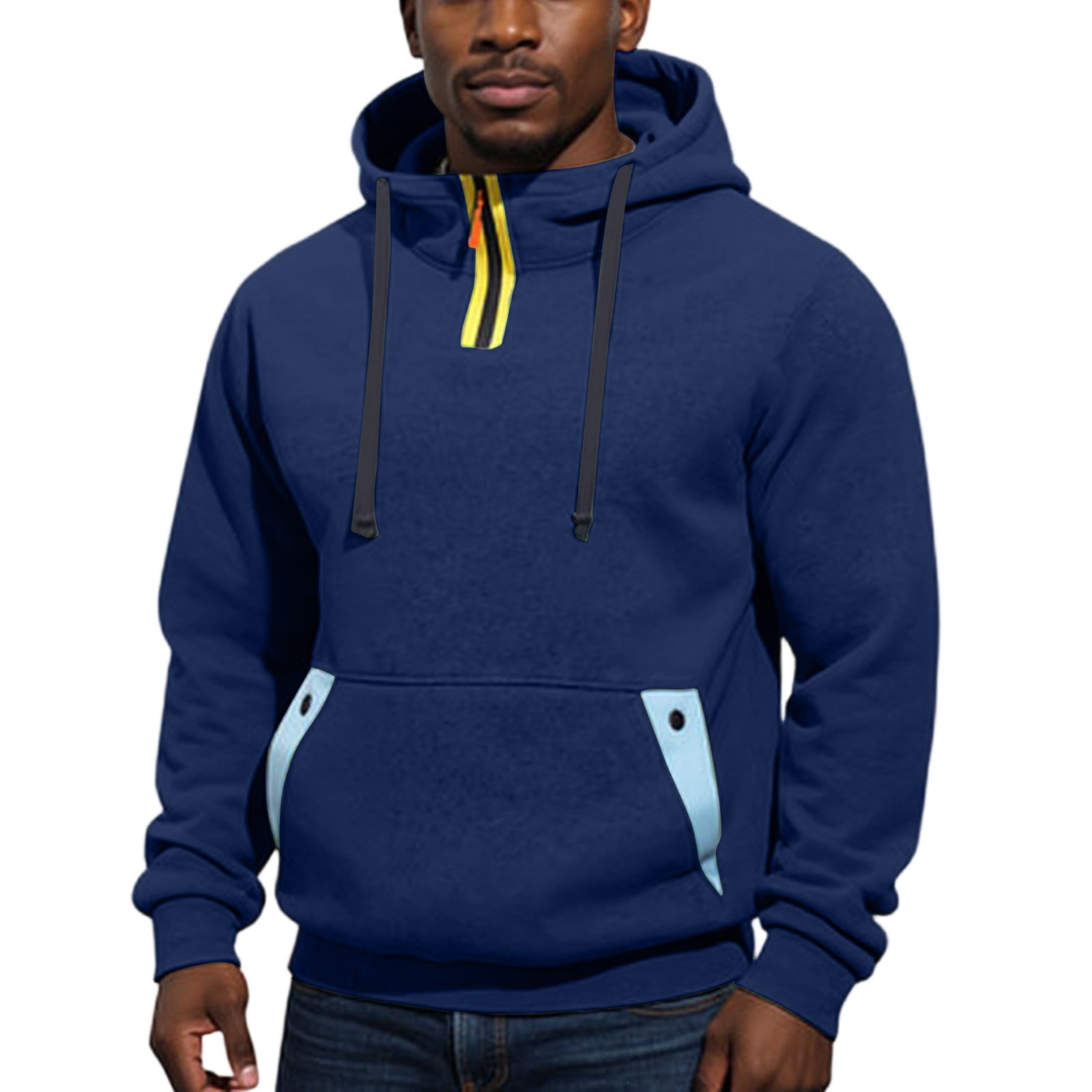 LWavelet Men’s Pullover Hoodie with Adjustable Drawstring Hood and ...