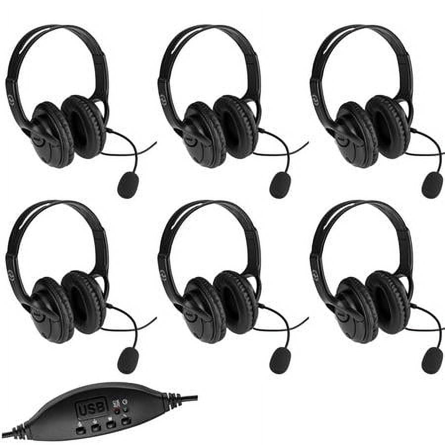 LX-USB05 USB Wired Headset with Microphone 6- Pack - Walmart.com