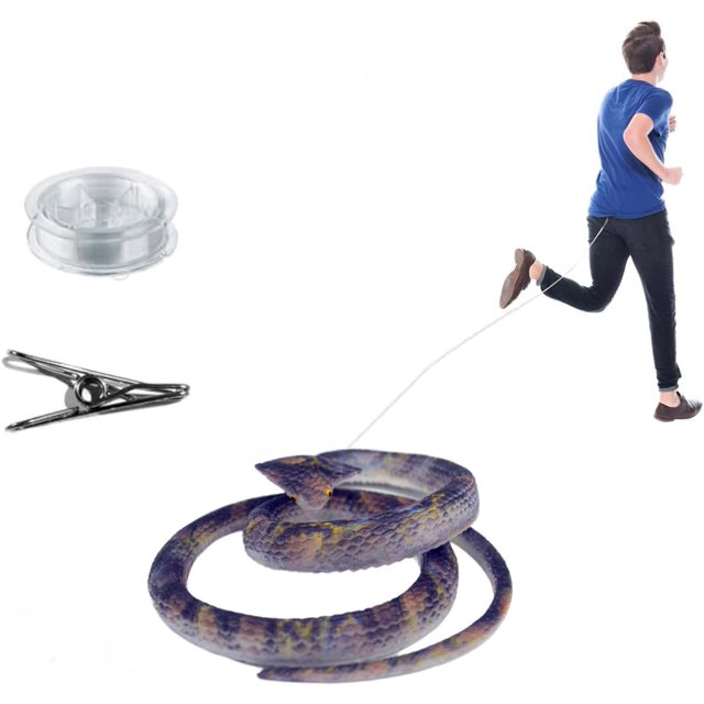 LXF 27.6 Inch Snake Prank with String Clip, Snake on a String Prank ...