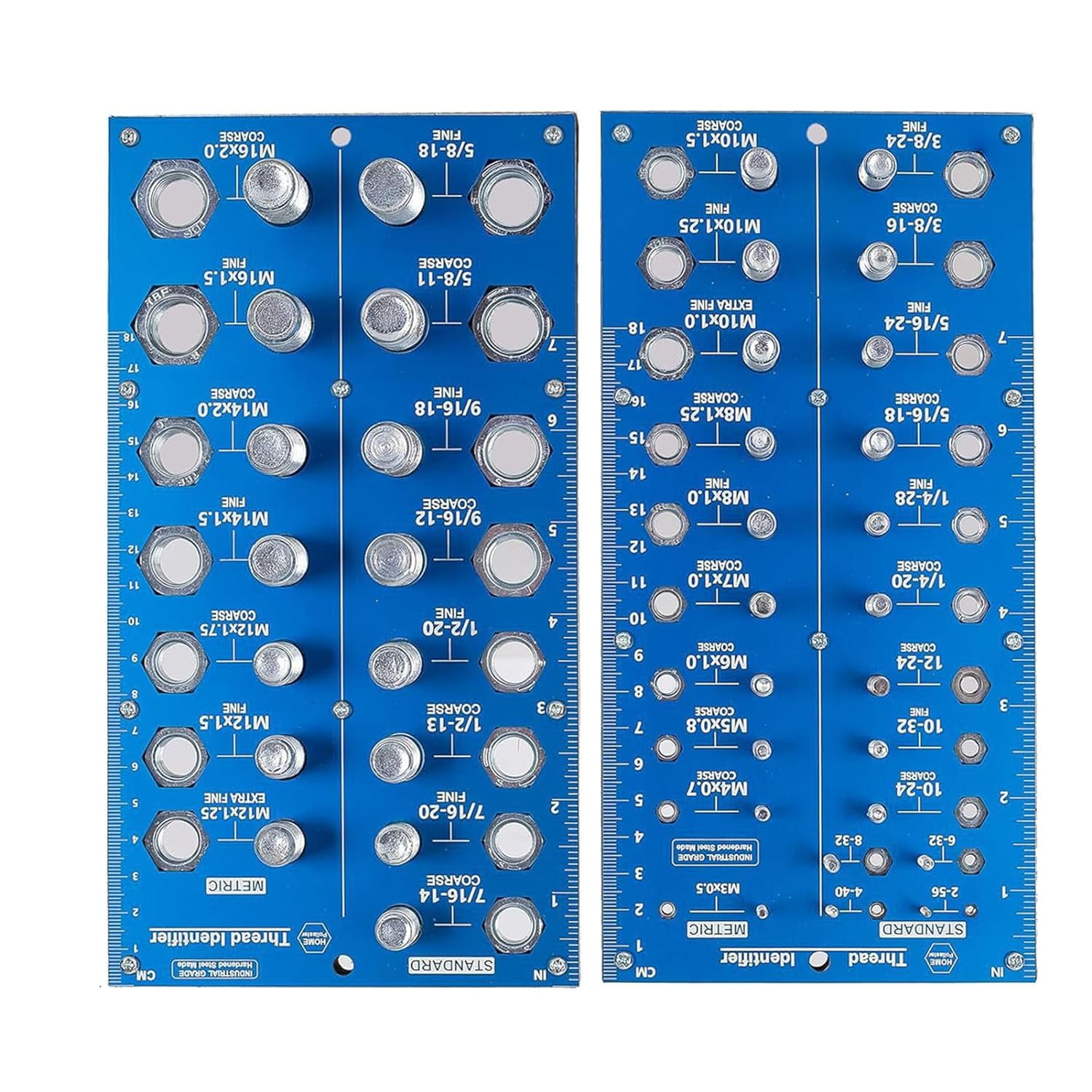 LXF 2Pcs Nut and Bolt Thread Checker 38 Holes Inch and Metric ...