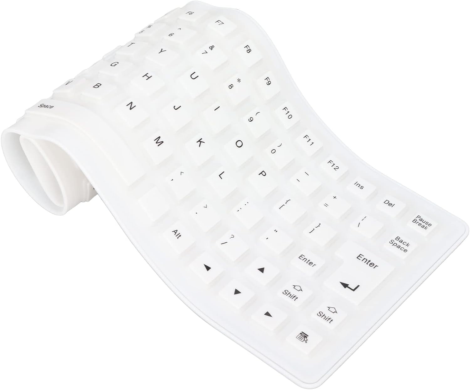 LXF Foldable Silicone Keyboard, USB Wired Waterproof Rollup Keyboard ...