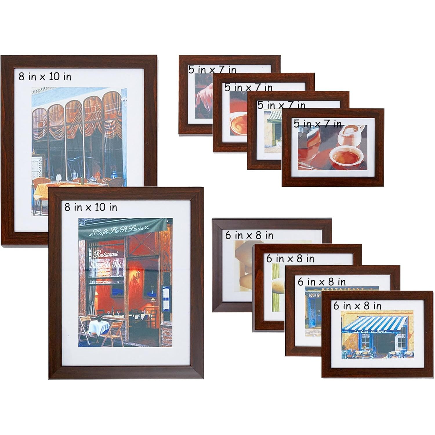 LXFF 10 Pieces Assorted Wall Picture Frame Collage Set for Different ...