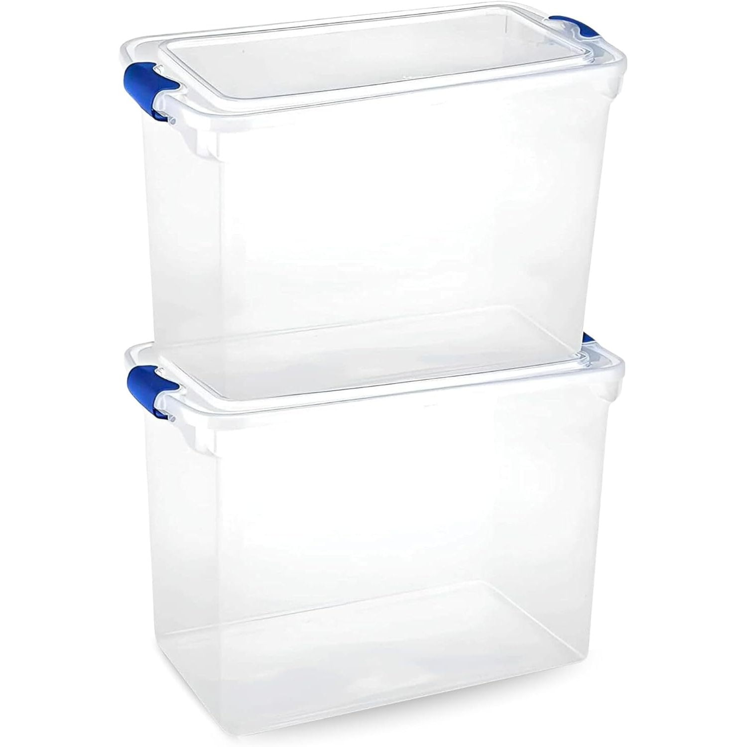 LXFF 2-Pack Latching Lid, Large Clear Plastic Storage Bins w/Lids, 112 ...