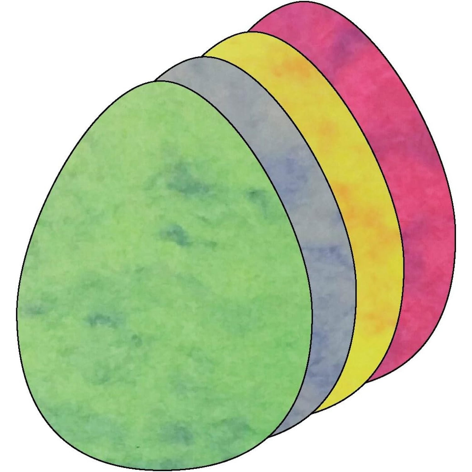 LXFF 31 Pcs Easter Egg Cut-Out Marble Assorted Color Creative 3in ...