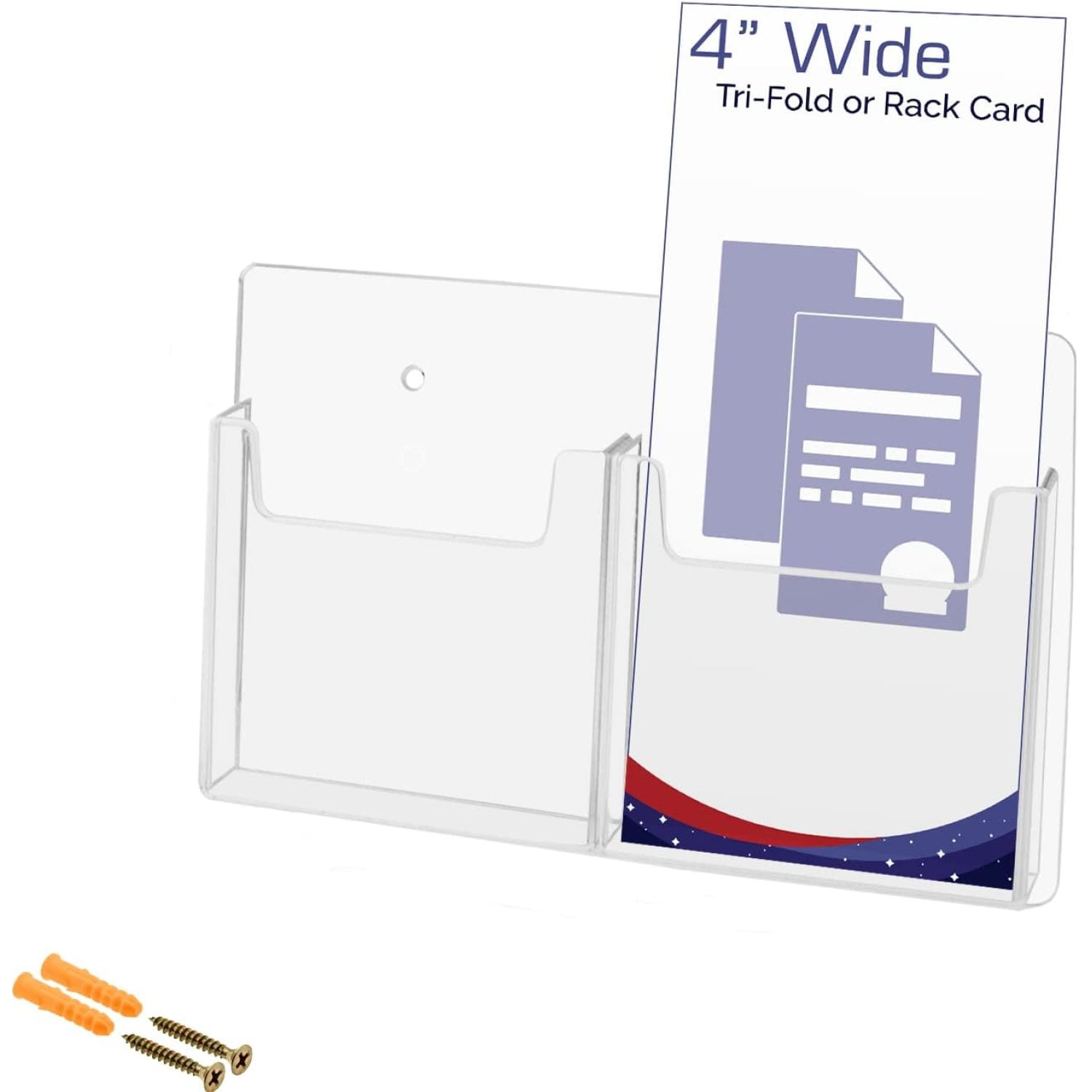 LXFF Hanging Brochure Holder for 4" Trifolds and Amenity Pamphlets ...