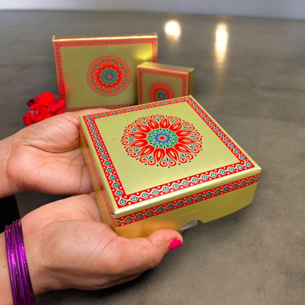 LXFF Sweet Boxes For Indian Sweets Mandala Design Empty Mithai Box For ...