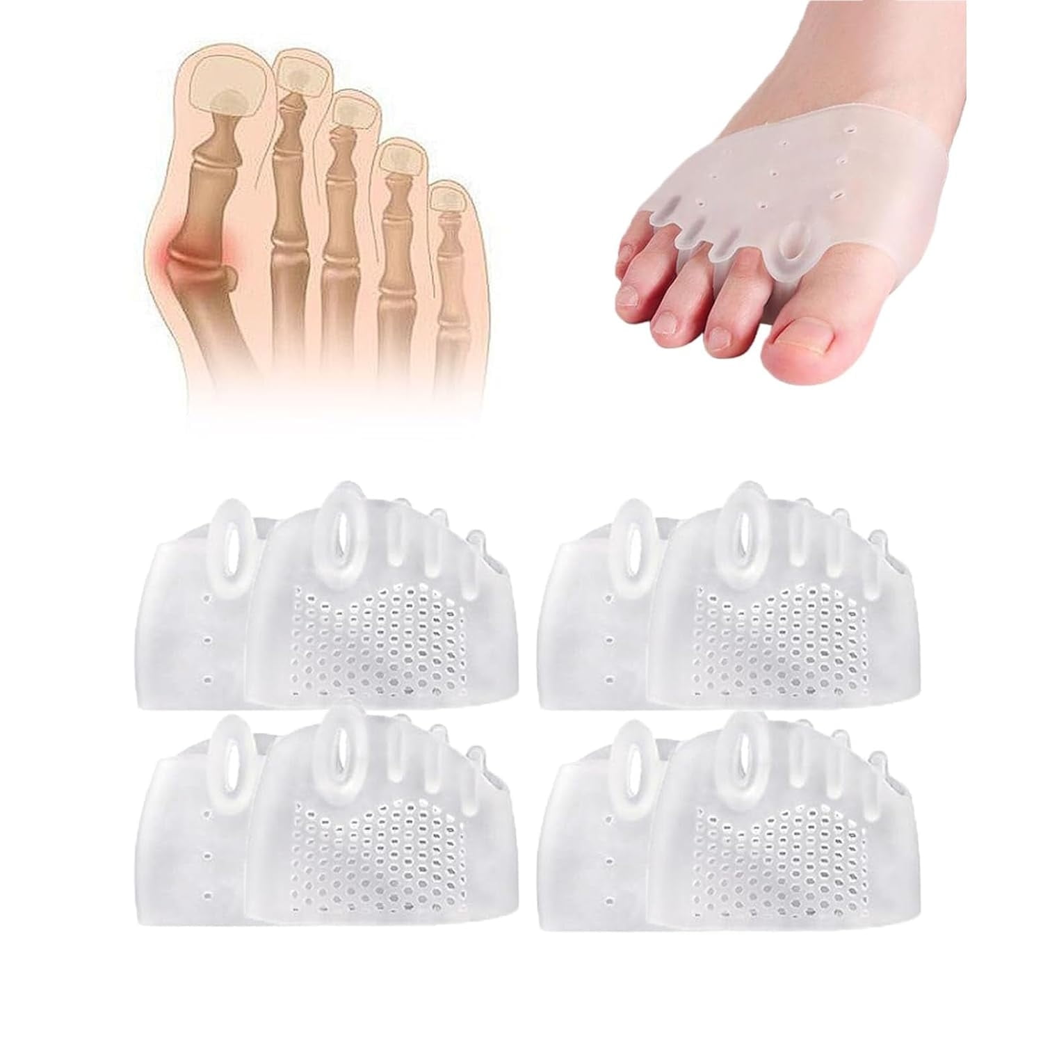 LXH Silicone Toe Separators - 4 Pairs Bunion Corrector For Women And ...