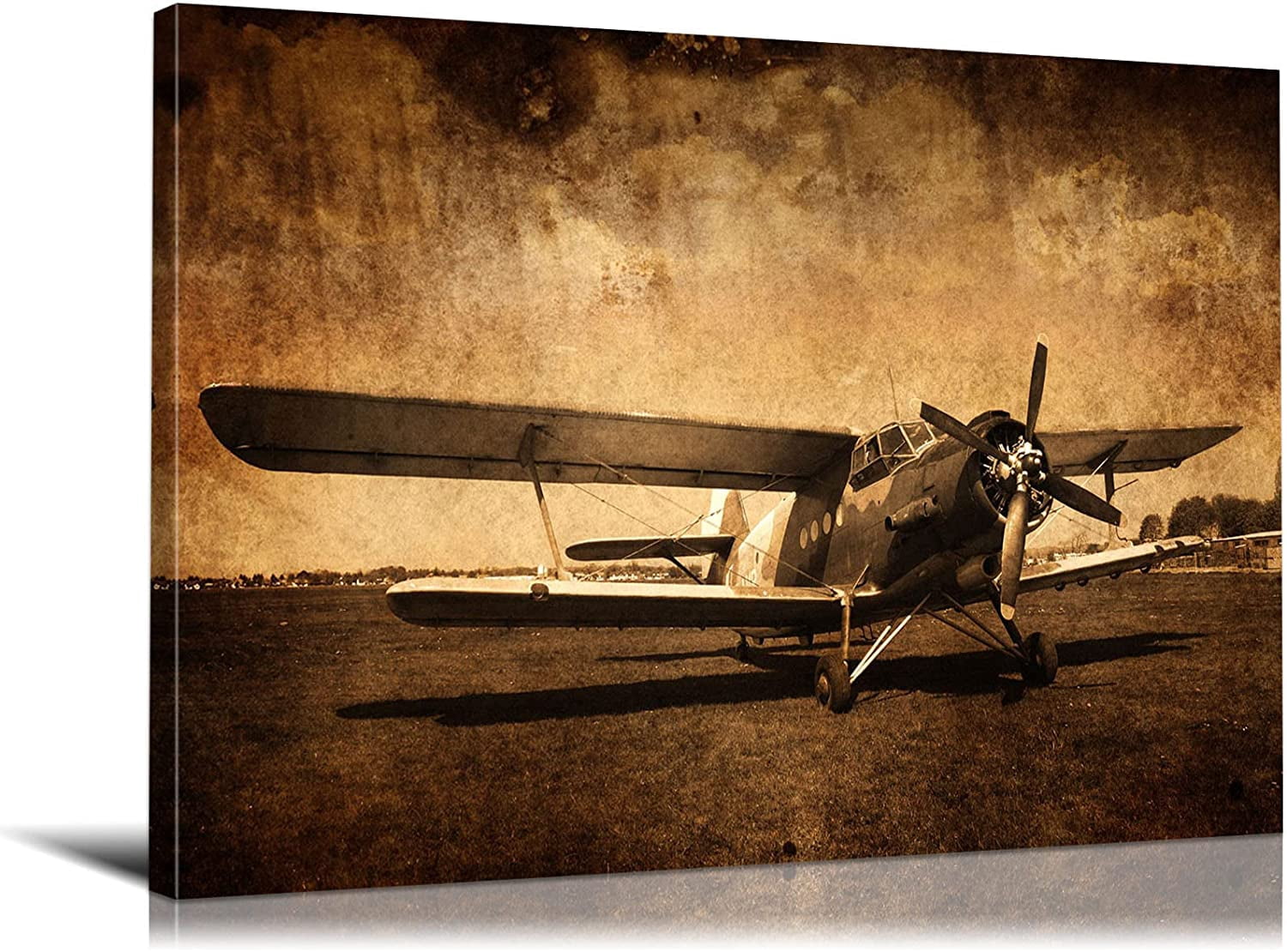 LXHB Airplane Decor Airplane Canvas Wall Art Military Decor Vintage ...