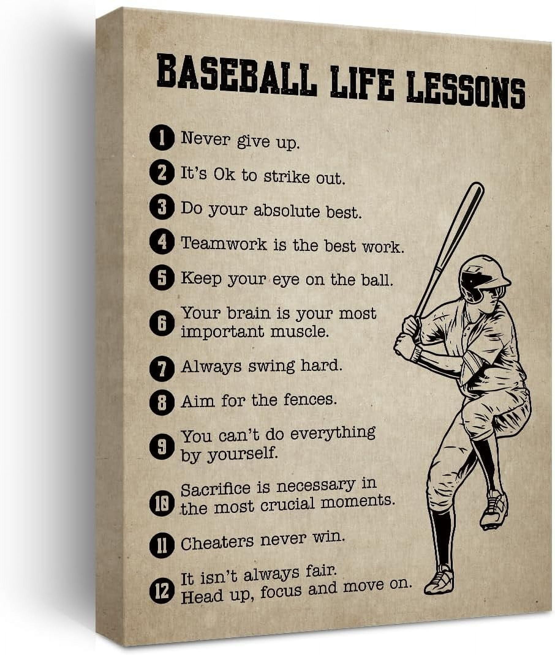 LXHB Baseball Gifts spirational Wall Decor Canvas Wall Art Artwork ...